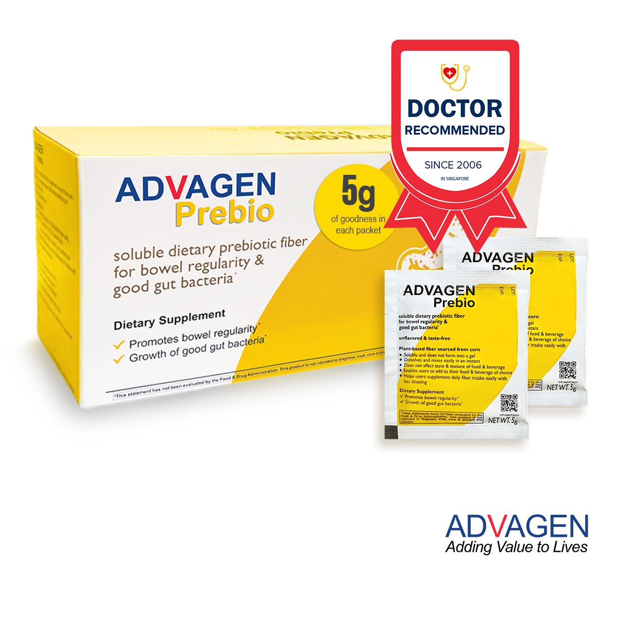 Fibrosol ADVAGEN Prebio 5g sachets 30s- Soluble Prebiotic Fiber ...